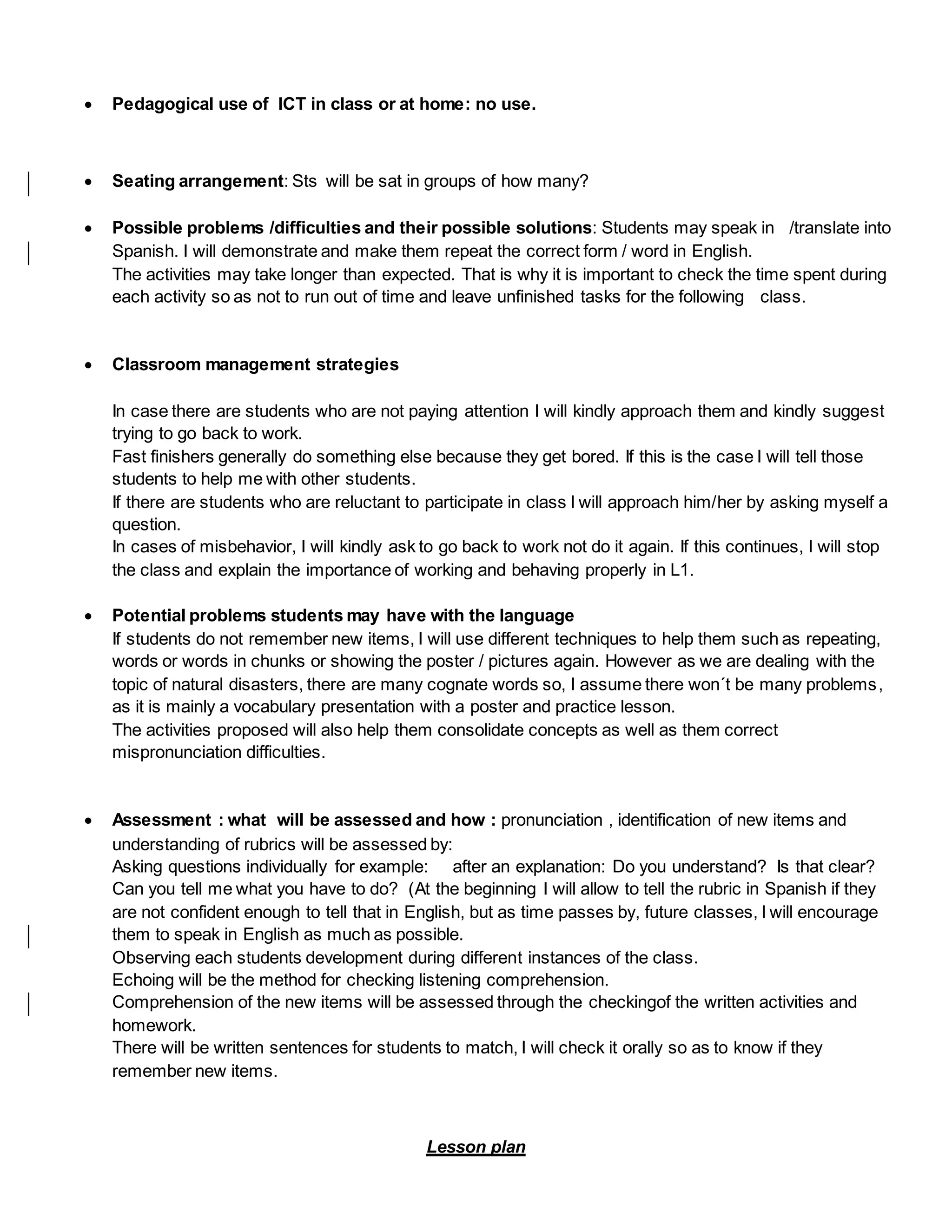 Tdp secundaria- trech-1st-llesson-plan-class-1 - 8 | DOCX