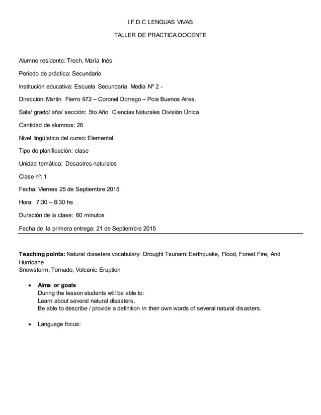 Tdp secundaria- trech-1st-llesson-plan-class-1 - 8 | DOCX