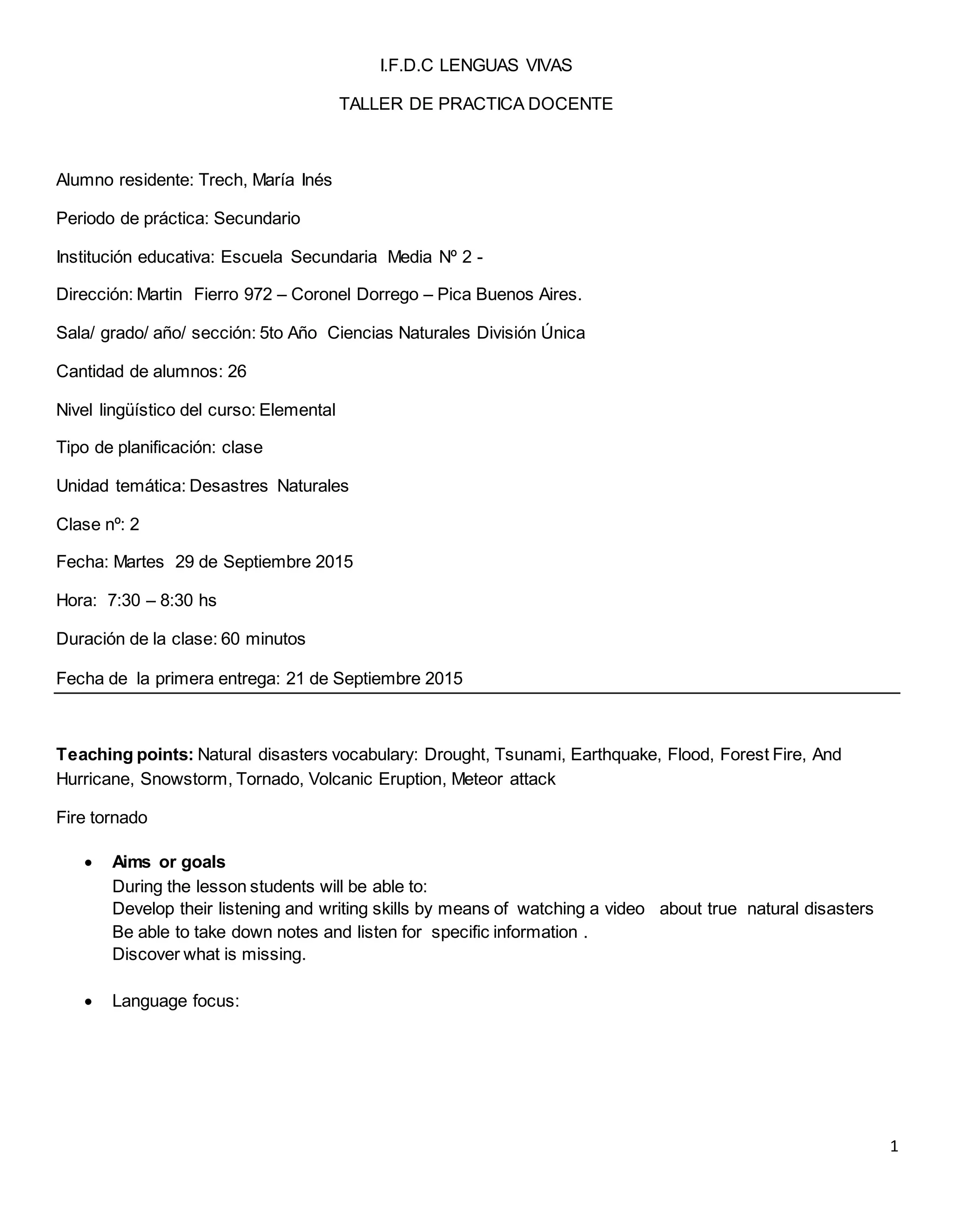 Tdp secundaria- trech-2nd-llesson-plan-class-2-8.75