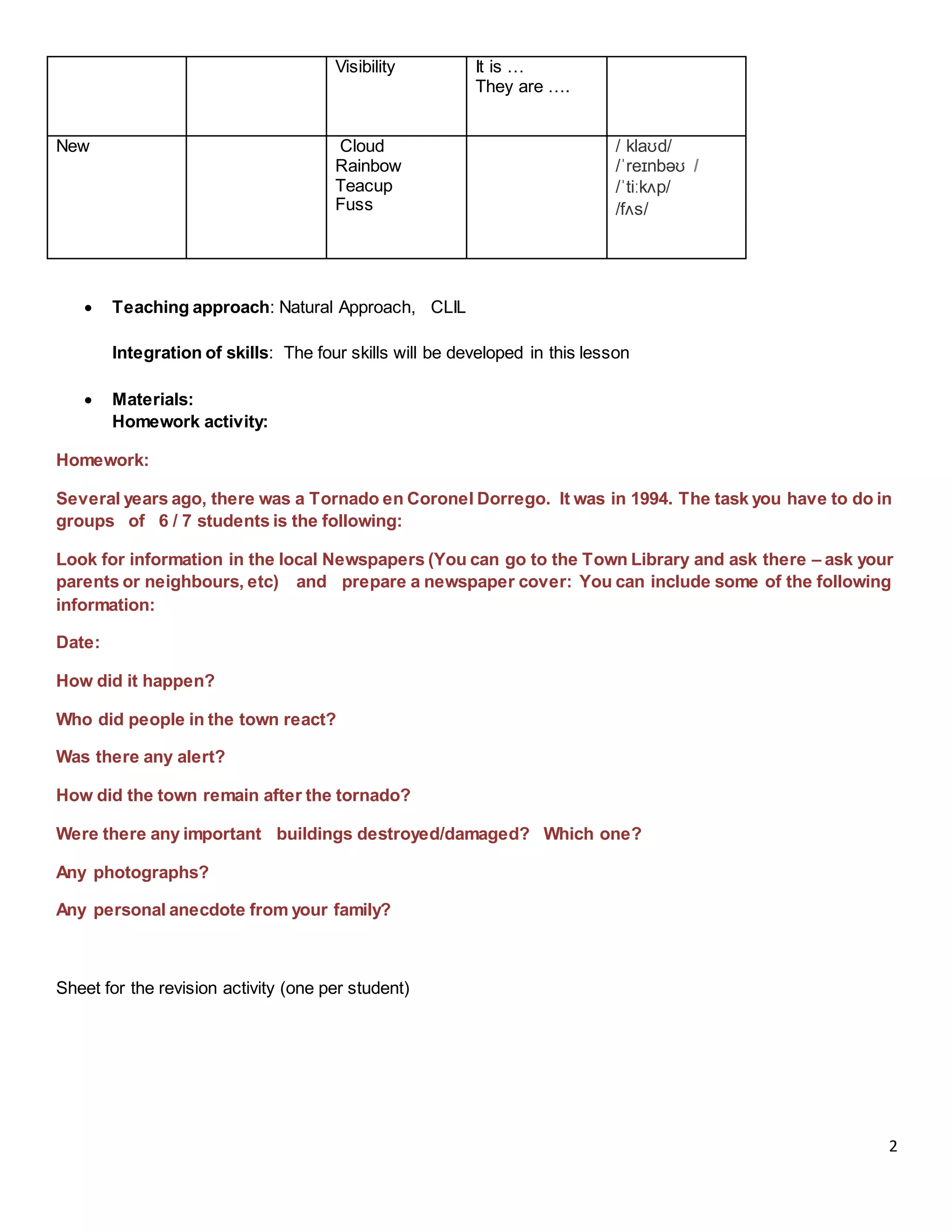 Tdp secundaria- trech-4th -llesson-plan-class-4-9 | DOCX | Educational ...