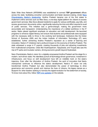 Andhra Pradesh’s Digital Leap: The Transformative IT Vision of Chandrababu Naidu | PDF
