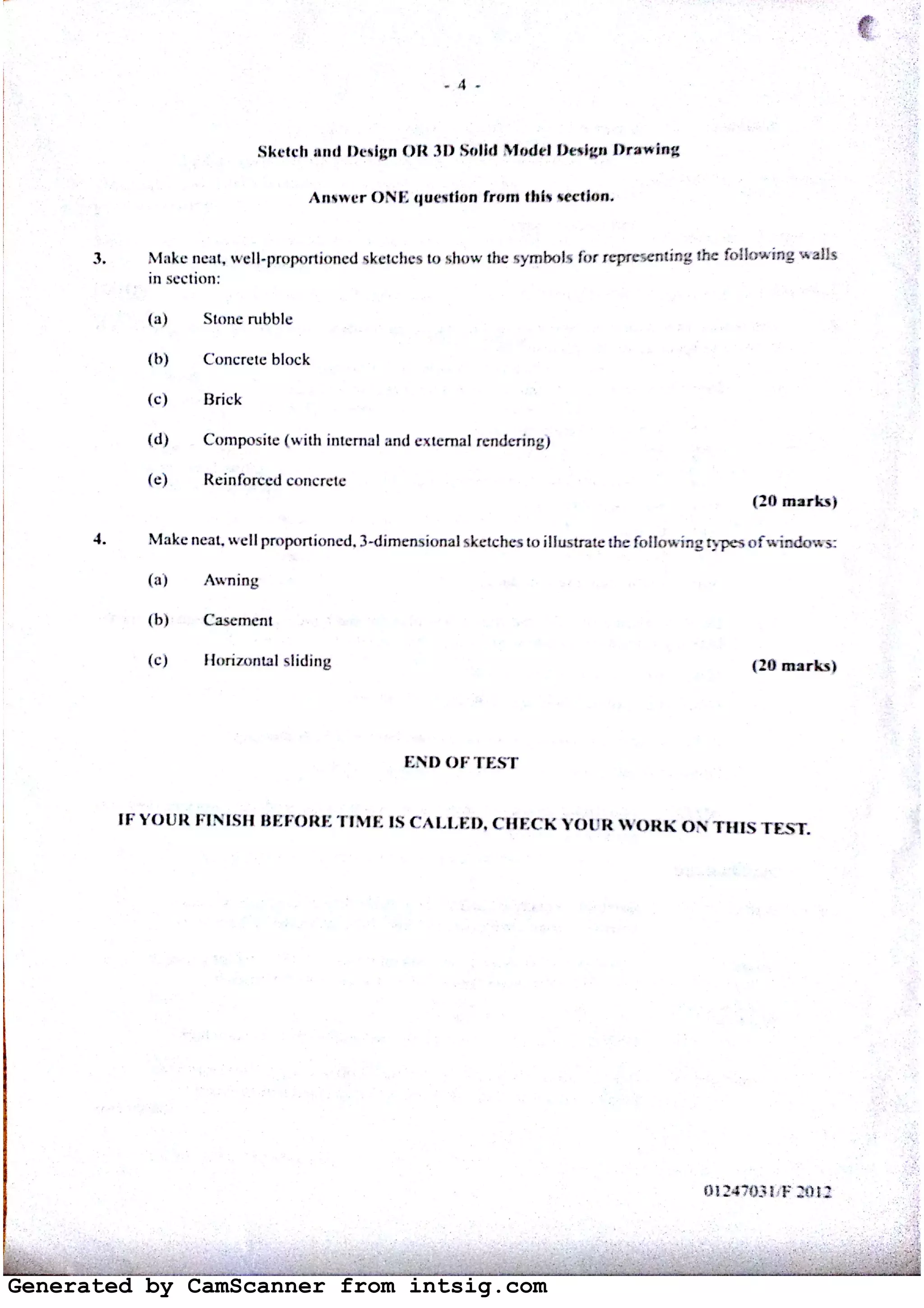 Td paper 03 cxc may 2012 | PDF