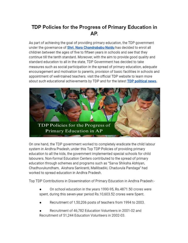 TDP Policies for the Progress of Primary Education in AP..pdf