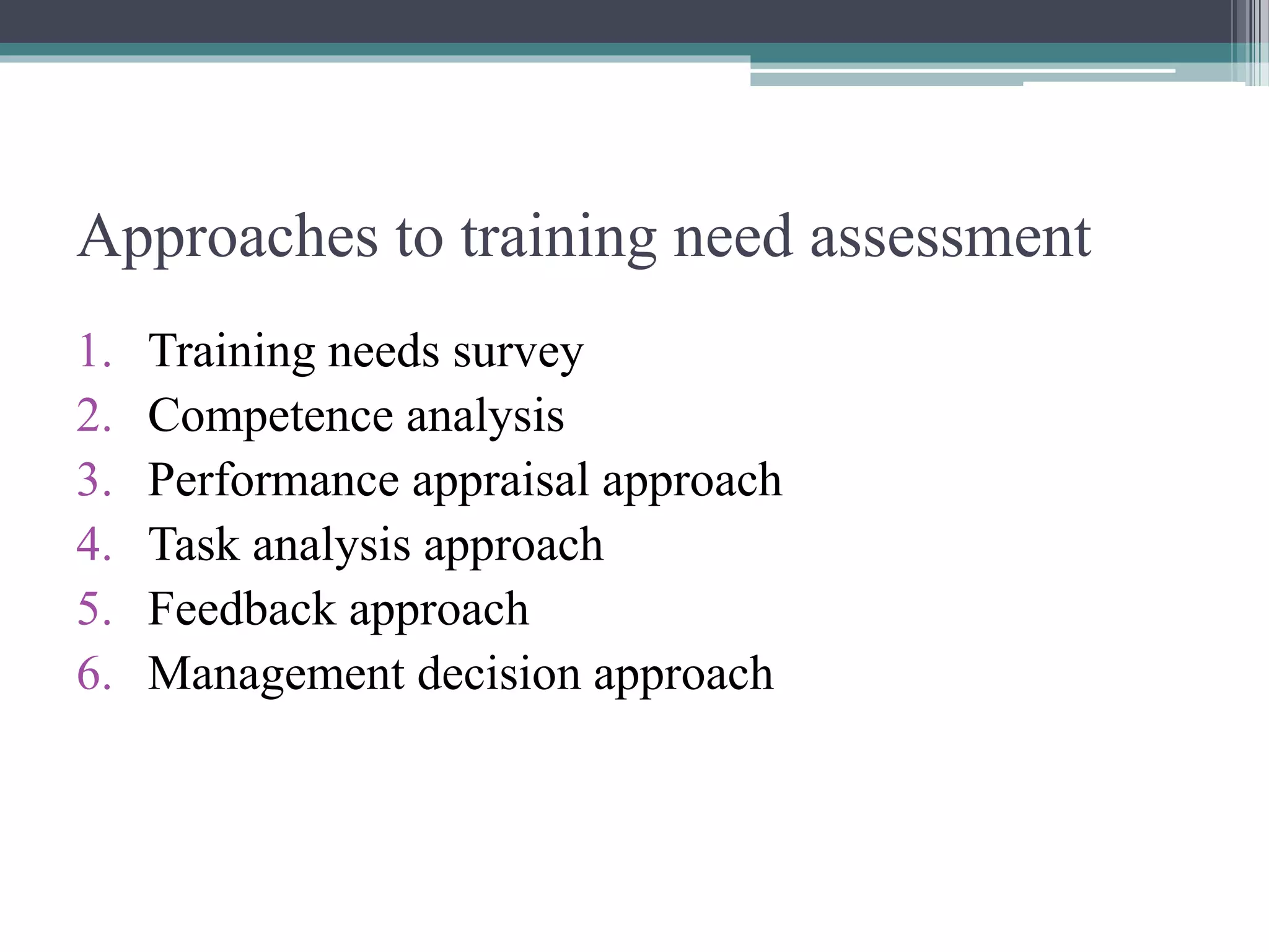 Approaches to Training Needs Assessment | PPTX