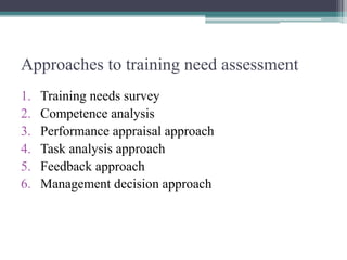 Approaches to Training Needs Assessment | PPTX