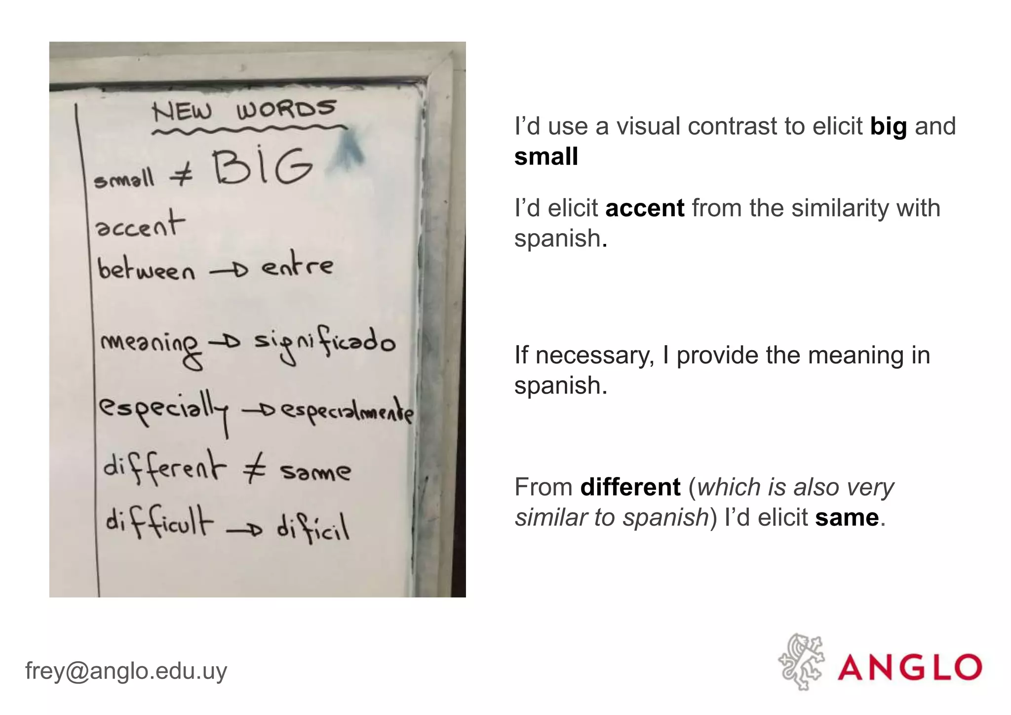 Pre-teaching vocabulary at lower levels - Fernando Rey | PPT