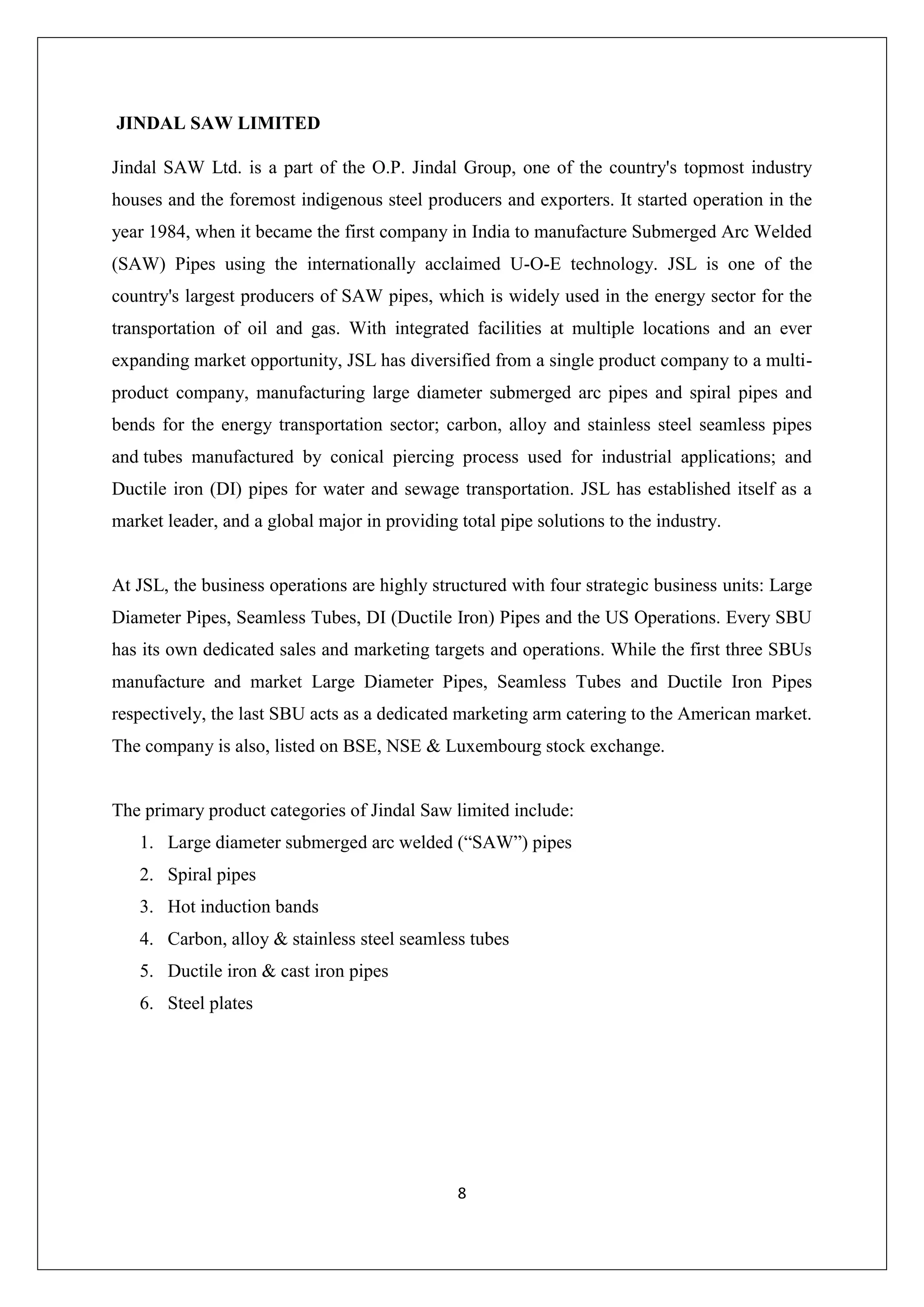 Training & Development at Jindal SAW Ltd | PDF