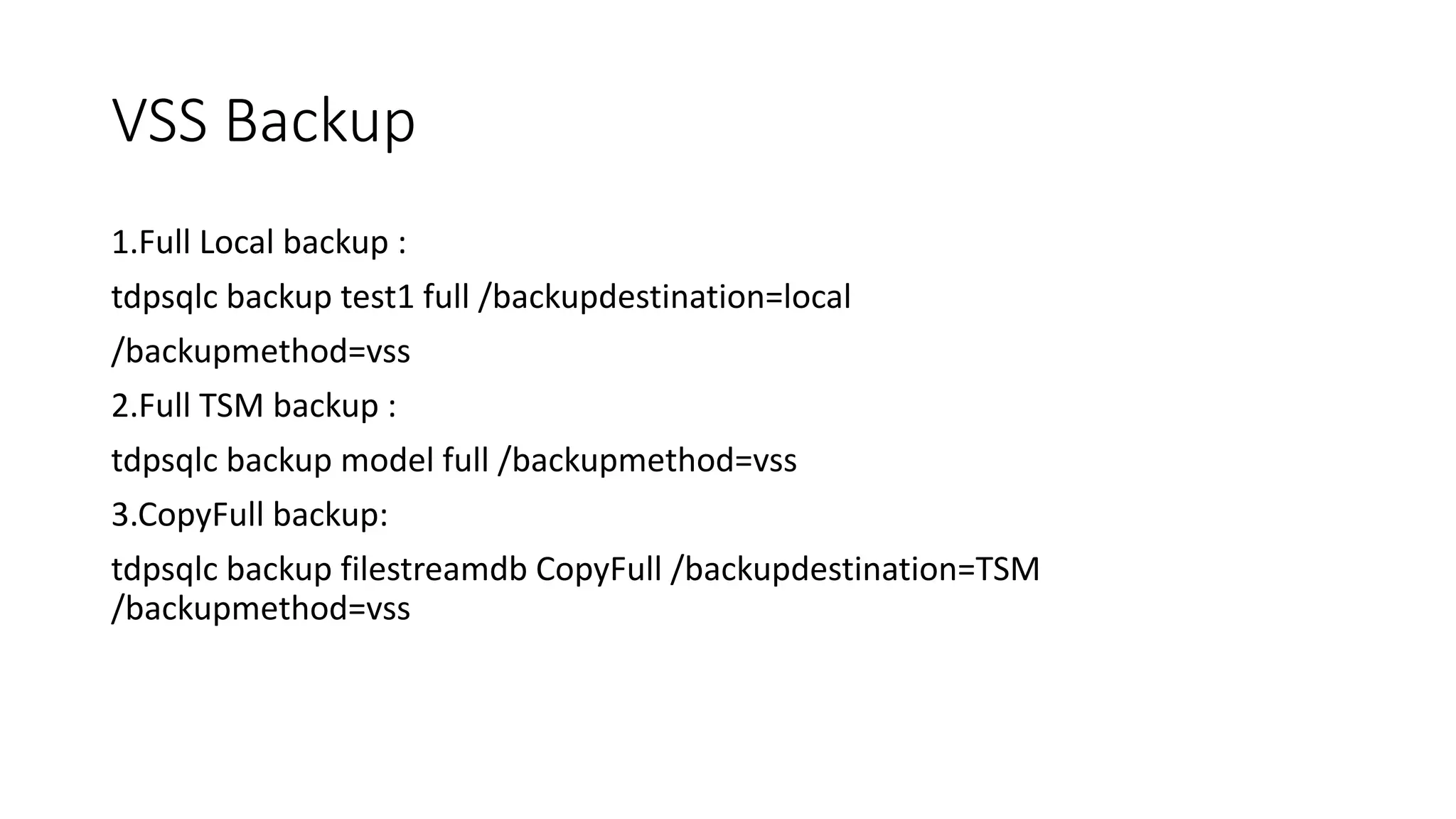 Tdpsqlc backup | PPTX
