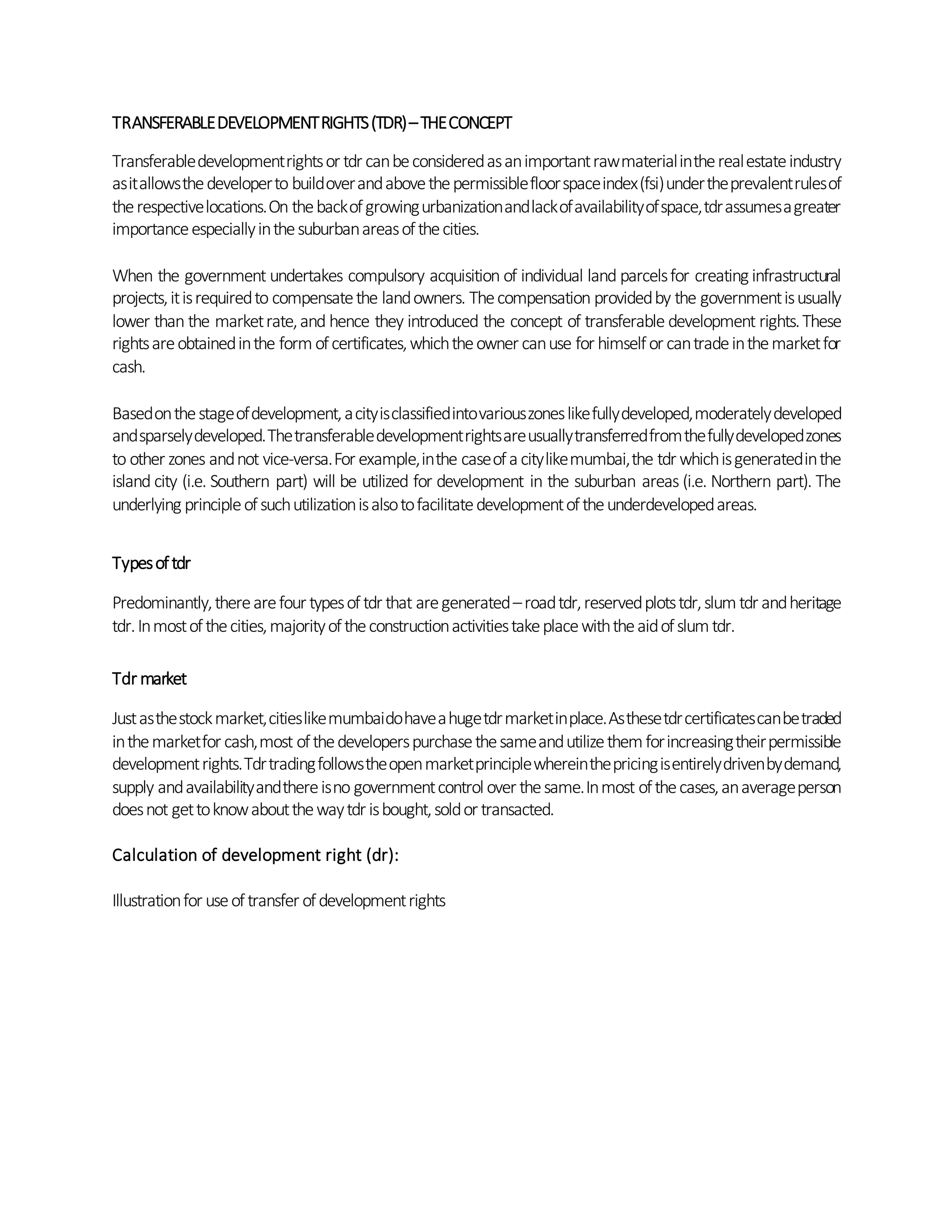 Transferable development rights - Mumbai | DOCX