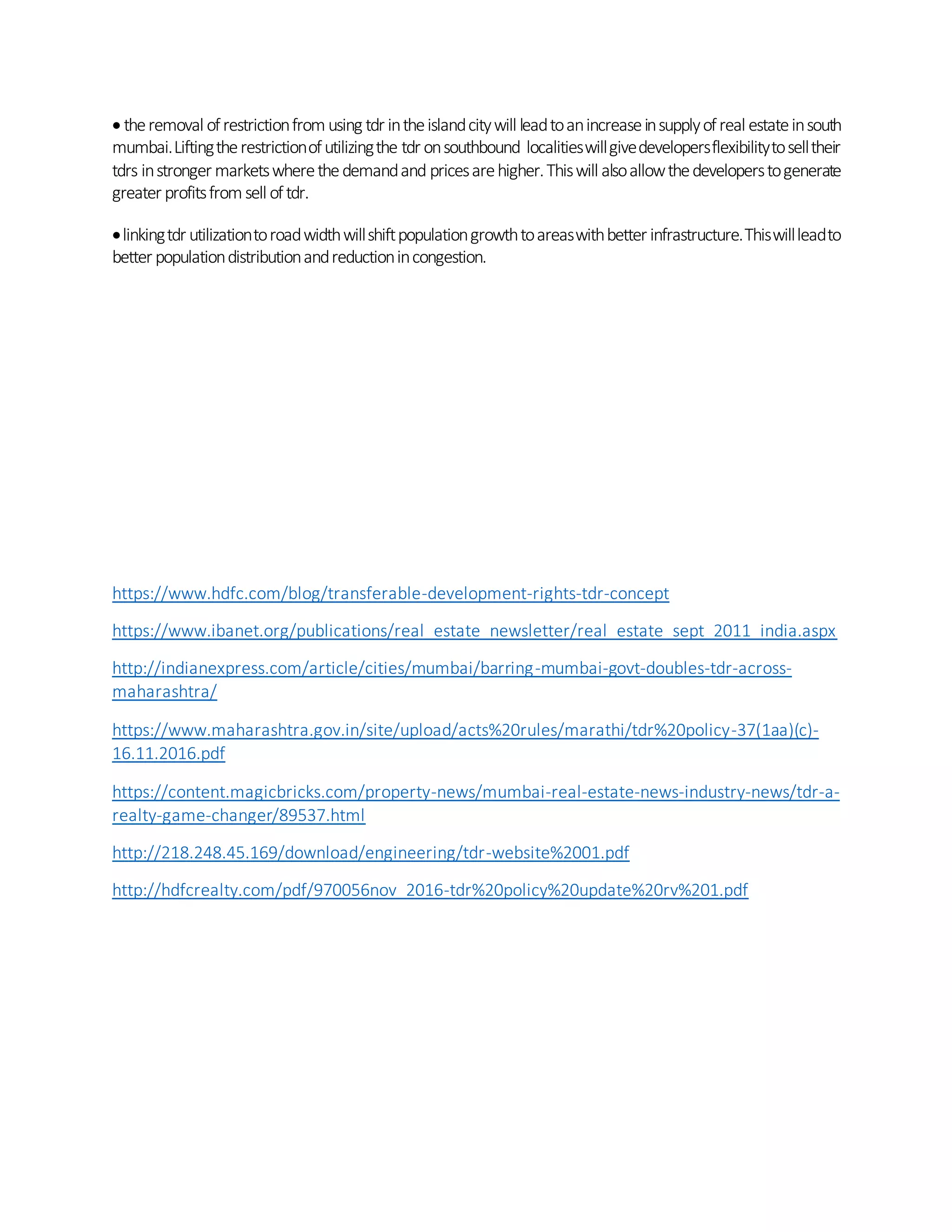 Transferable development rights - Mumbai | DOCX