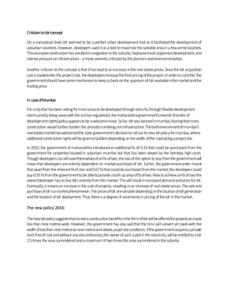 Transferable development rights - Mumbai | DOCX