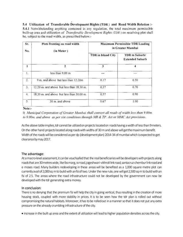 Transferable development rights - Mumbai | DOCX
