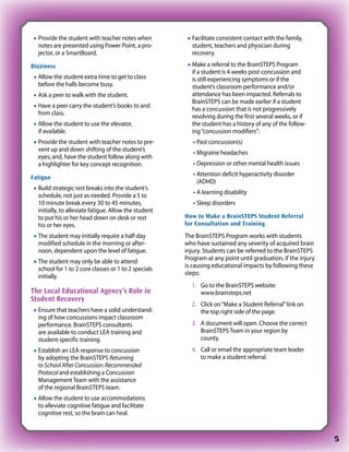 PA Dept of Education and BrainSTEPS: Concussion Teacher's Desk ...