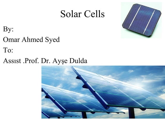 Presentation on Solar Cell | PPT