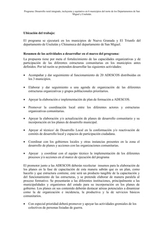 Tdr para contratar promotor comunitario alges | DOCX