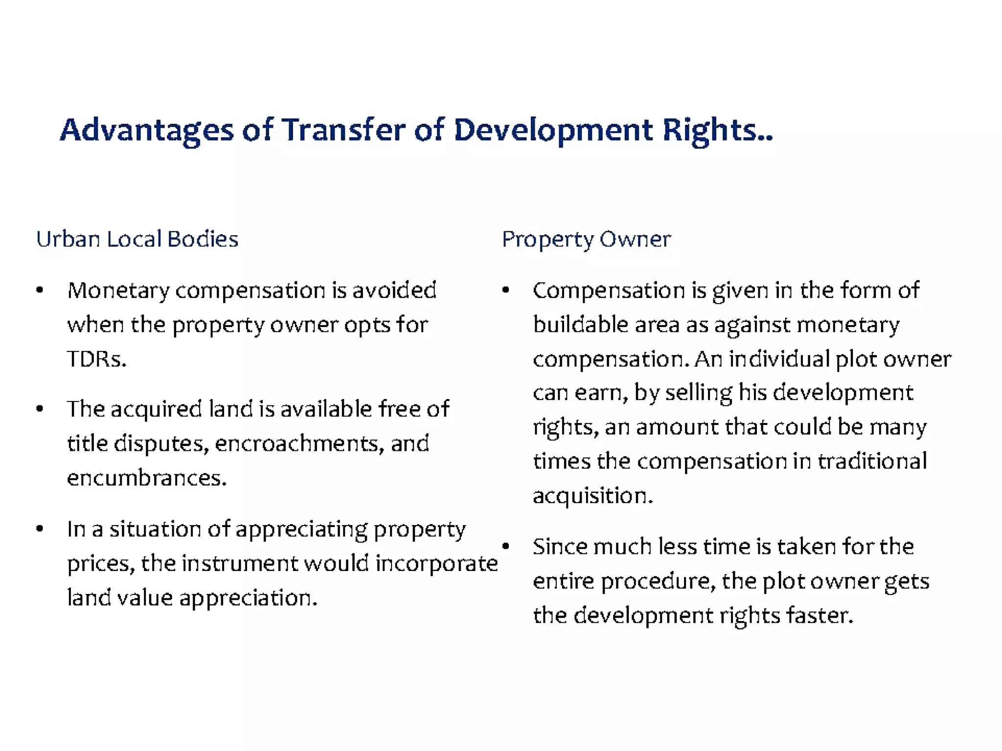 TDR - TRANSFER OF DEVELOPMENT RIGHTS | PPTX