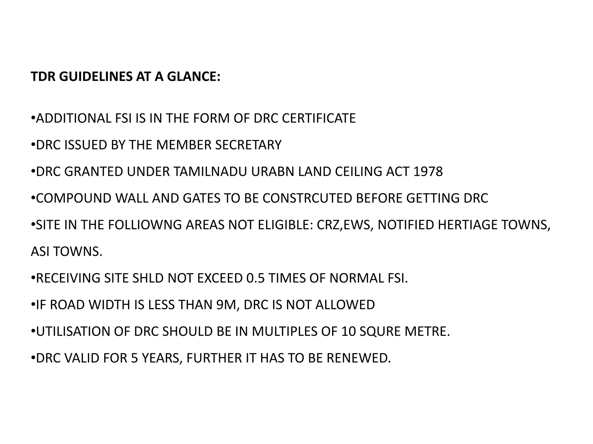 TDR - TRANSFER OF DEVELOPMENT RIGHTS | PPTX