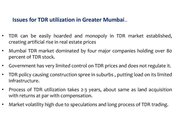 TDR - TRANSFER OF DEVELOPMENT RIGHTS | PPTX | Developmental Sites ...