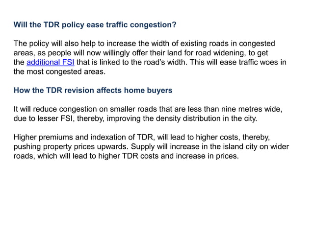 TDR - TRANSFER OF DEVELOPMENT RIGHTS | PPTX | Developmental Sites ...
