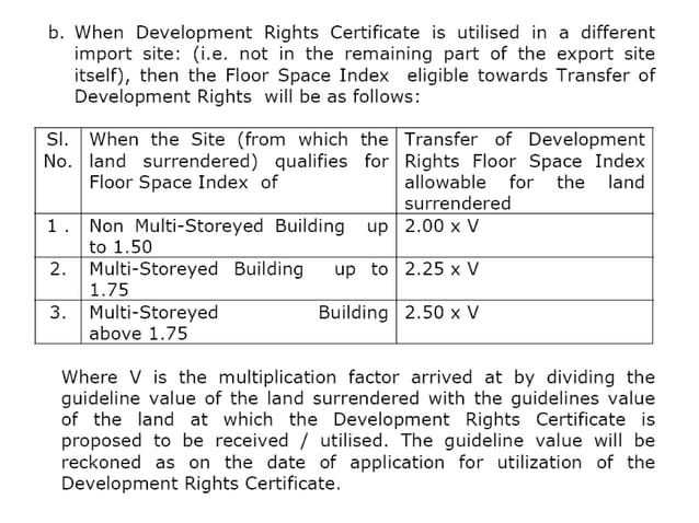 TDR - TRANSFER OF DEVELOPMENT RIGHTS | PPTX | Developmental Sites ...