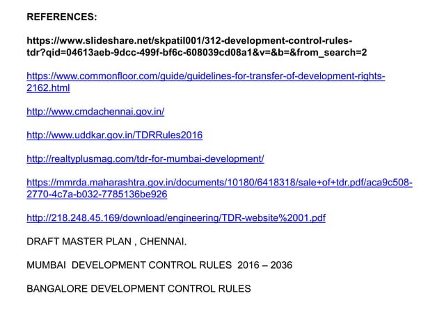 TDR - TRANSFER OF DEVELOPMENT RIGHTS | PPTX | Developmental Sites ...