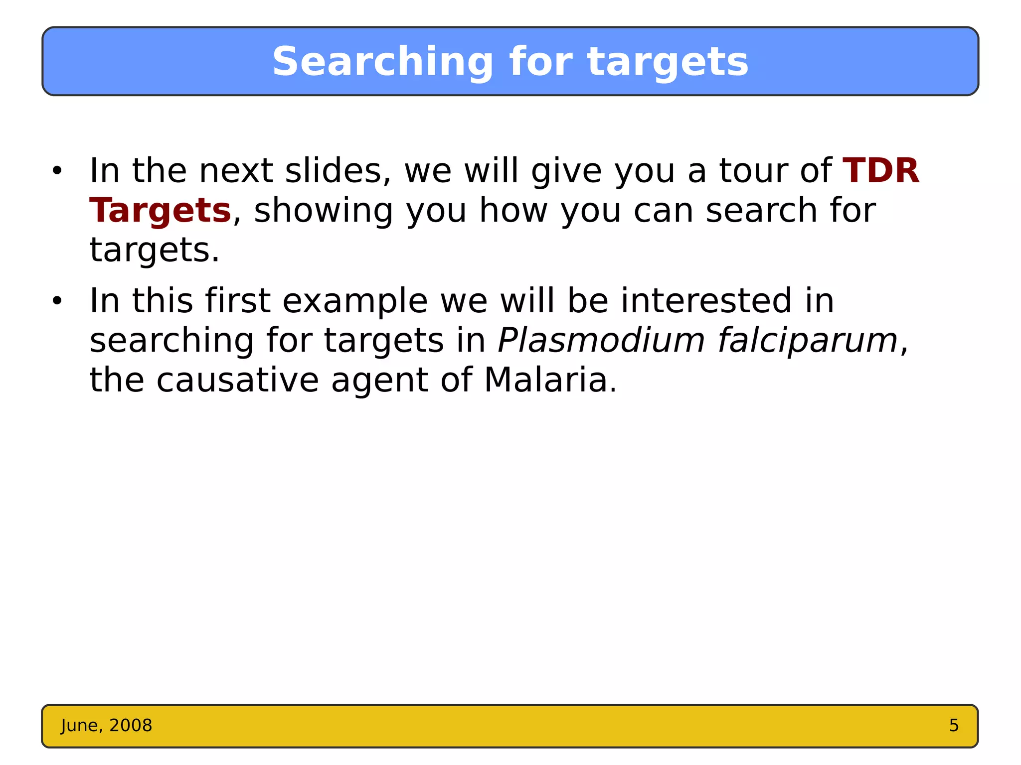 The TDR Targets Database, an introduction. | PDF | Databases | Computer Software and Applications
