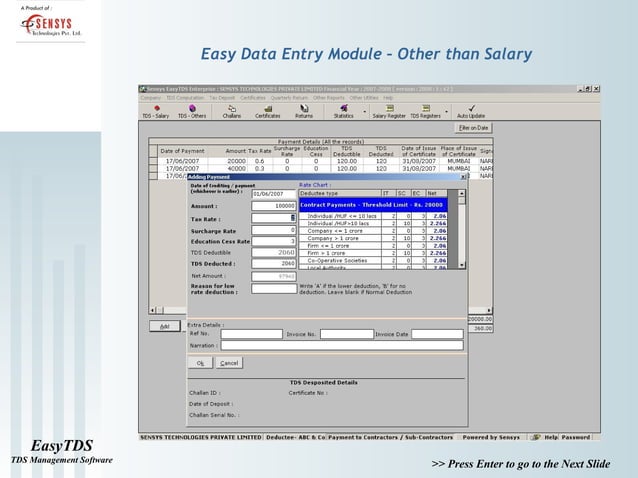 EasyTDS - TDS Management Software | PPS | Technology & Computing