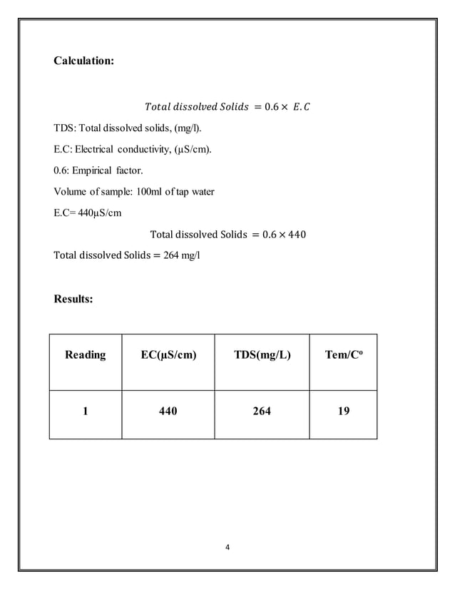 Total dissolved solids | DOCX | Chemistry | Science