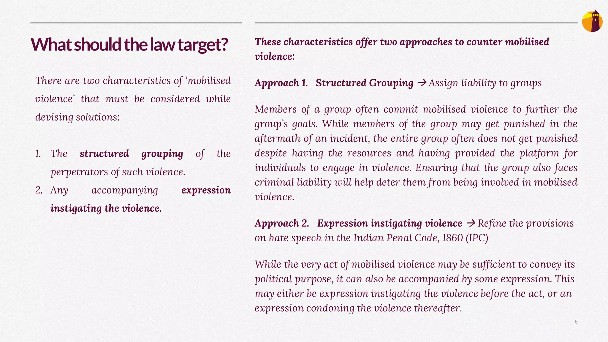 A Framework to Counter Mobilised Violence | PPT