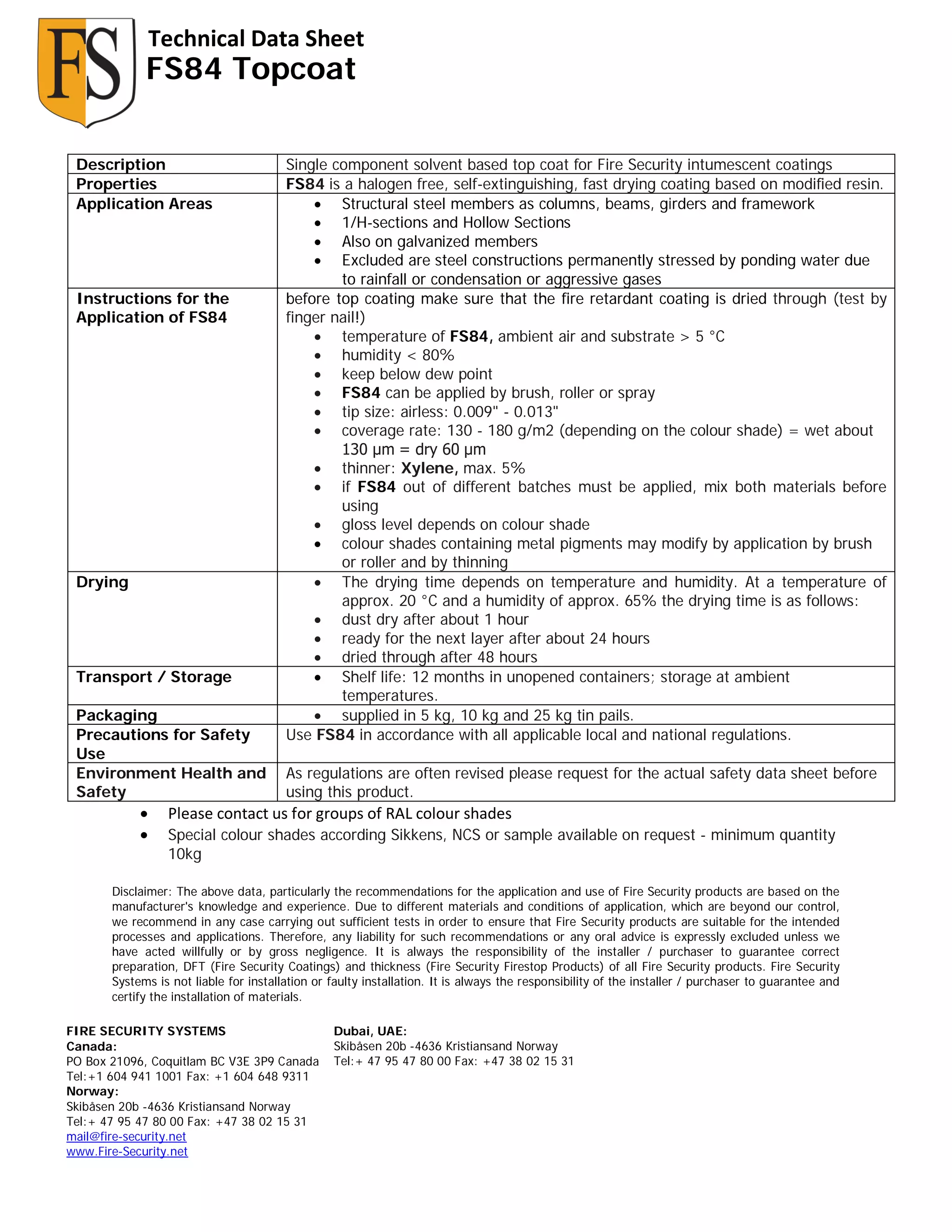 Tds fs84 topcoat – solvent-based | PDF
