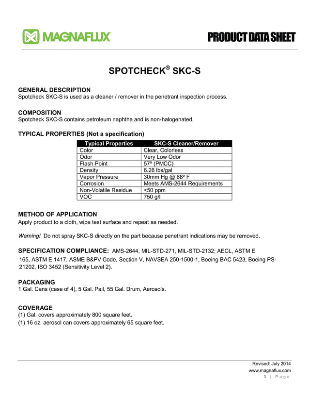 Tds -magnaflux-spotcheck skl-sp2 (solvent removable red penetrant ...