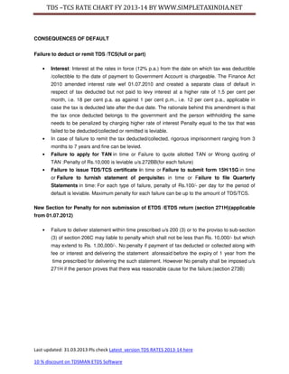 Tds tcs rate chart financial year 2013-14 | PDF