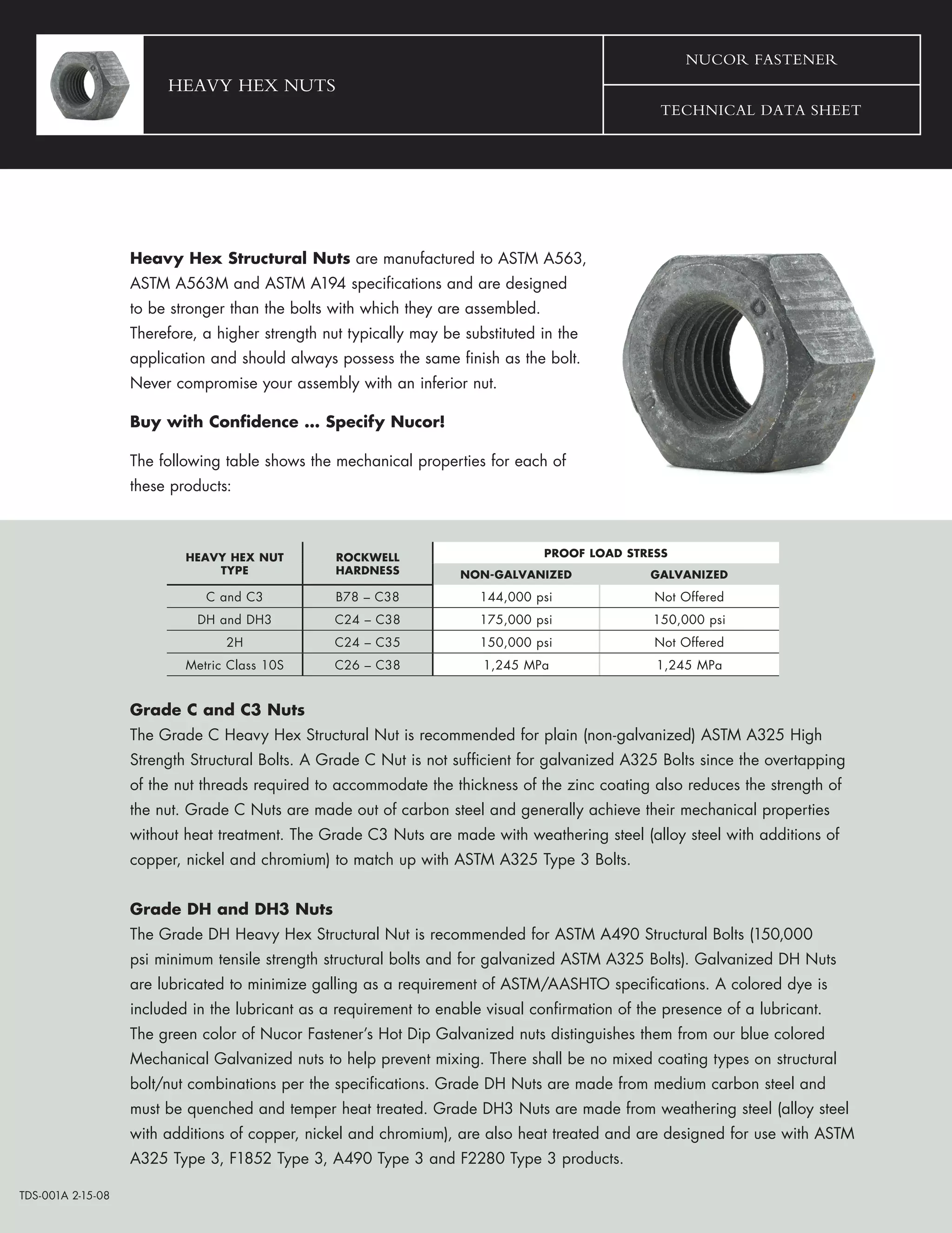 Tds 001 heavyhexnuts | PDF
