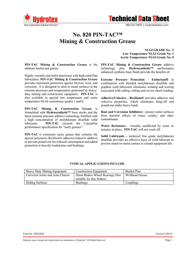TDS 0820 pin tac | PDF