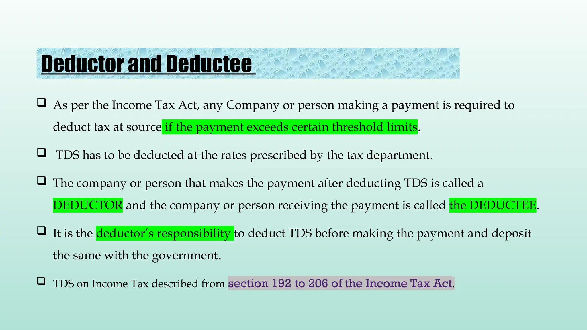 TDS and TCS of Income Tax Act.pptx in briefly | PPTX