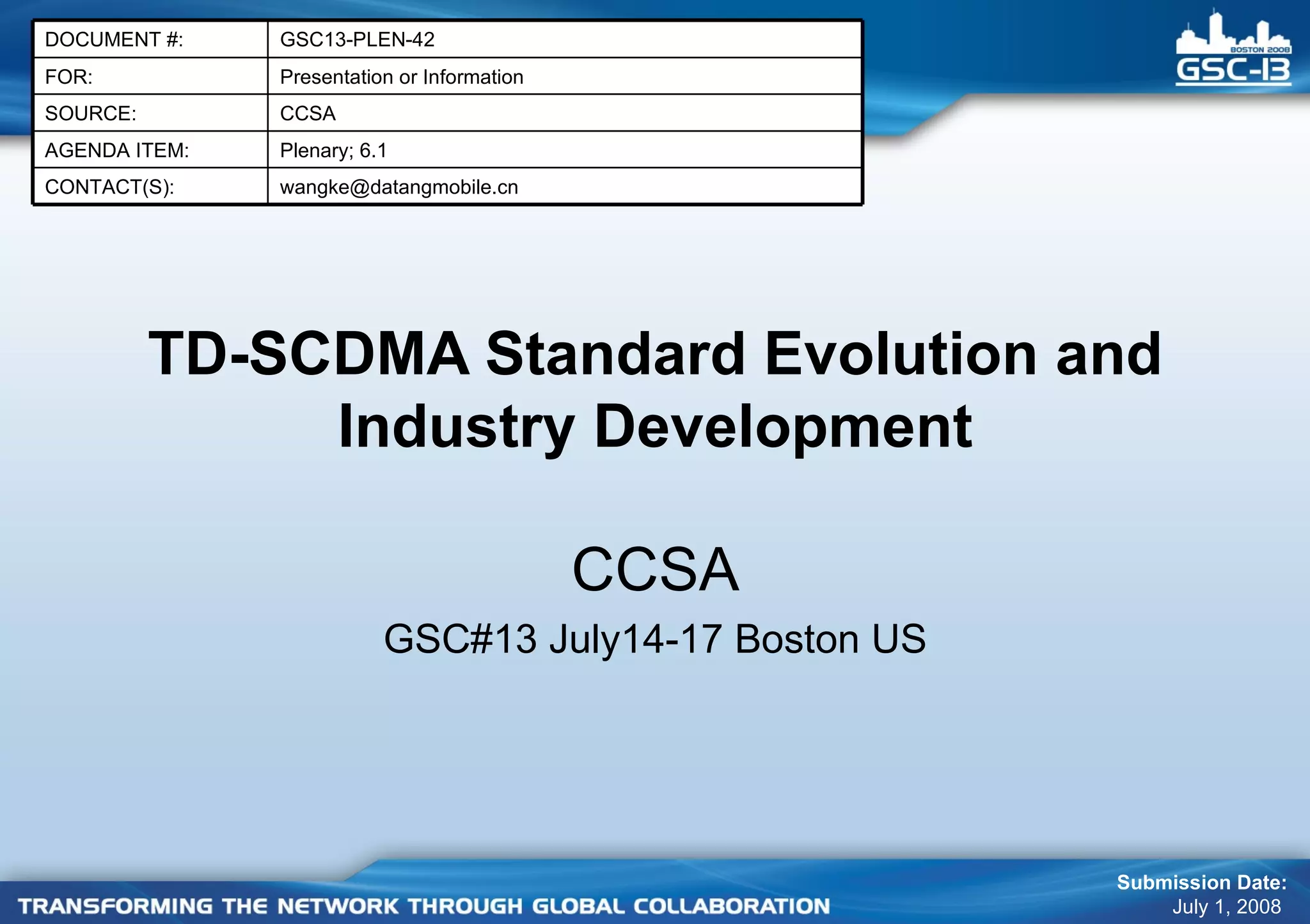 Td Scdma Evolution | PPT | Smartphones | Consumer Electronics