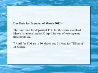 Tds chart | PPT