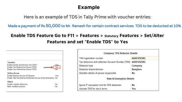 TDS in Tally Prime. Streaming tax Dudction at source | PPTX | Personal ...