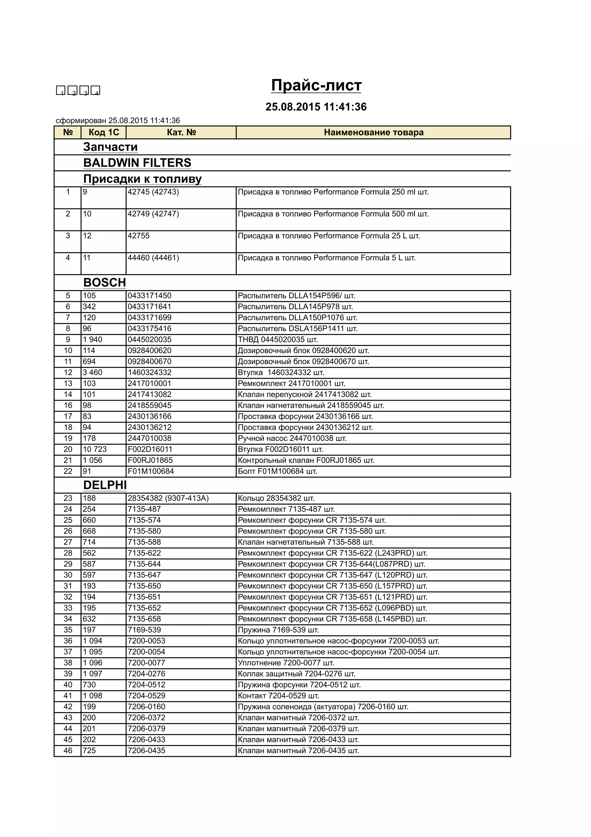 прайс Td sheet | PDF