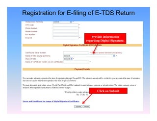 Tds online return filing | PDF