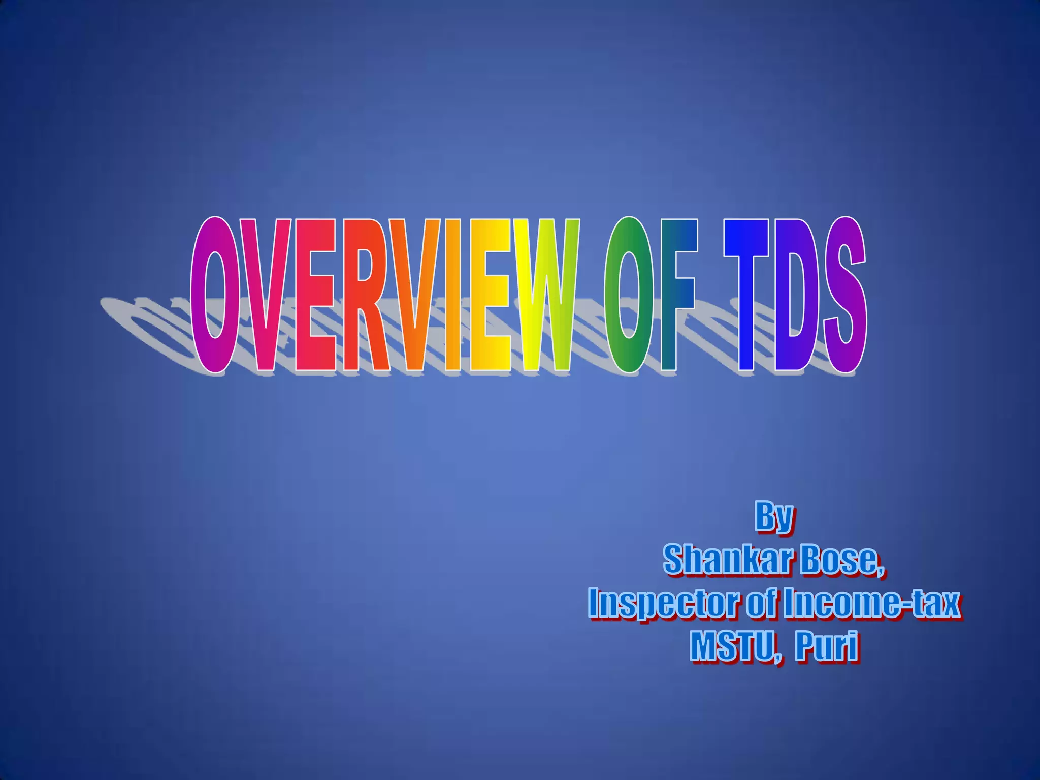 Tds overview final | PPTX