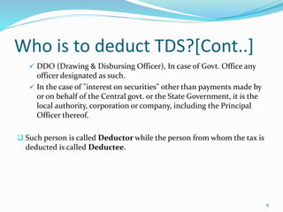 Tds provisions [income tax act, 1961] | PPTX