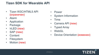 Tizen for Wearable Development Gear2 Danilov | PPT