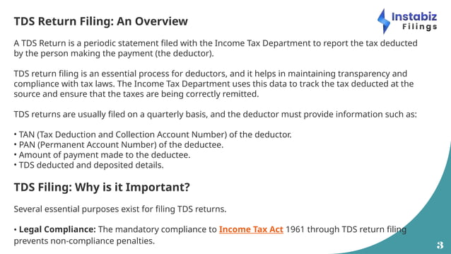 Quick and Easy TDS Return Filing Instructions | PPT