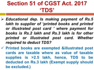 TDS & TCS PROVISION UNDER GST | PPTX