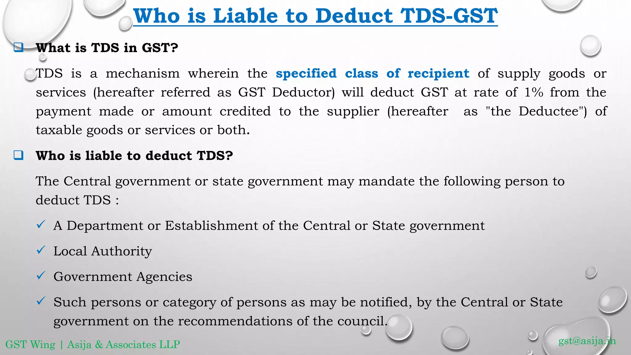 TDS Under GST | PPTX
