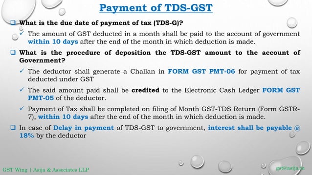 TDS Under GST | PPTX | Personal Taxes | Personal Finance