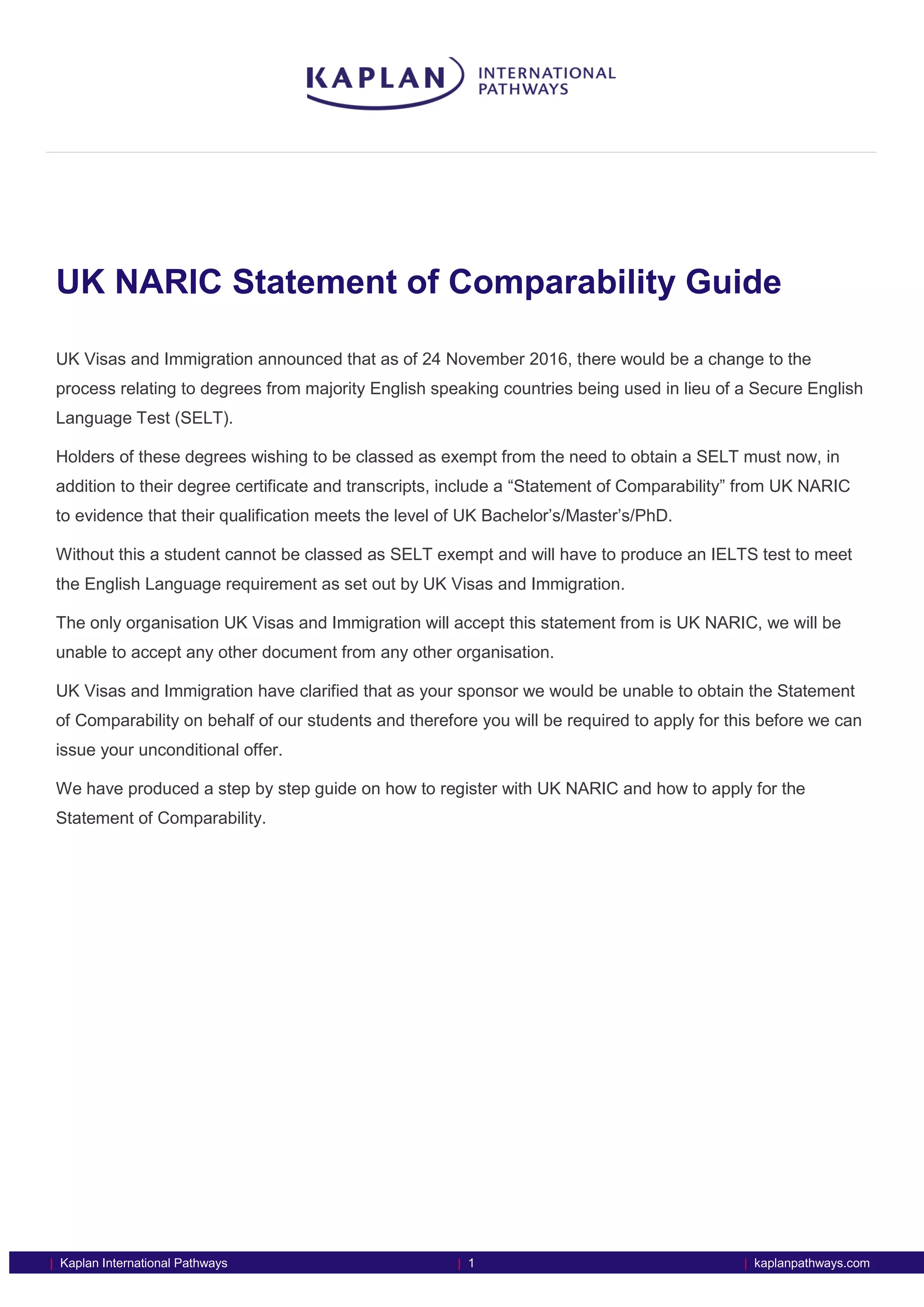 UK NARIC Evaluation | PDF