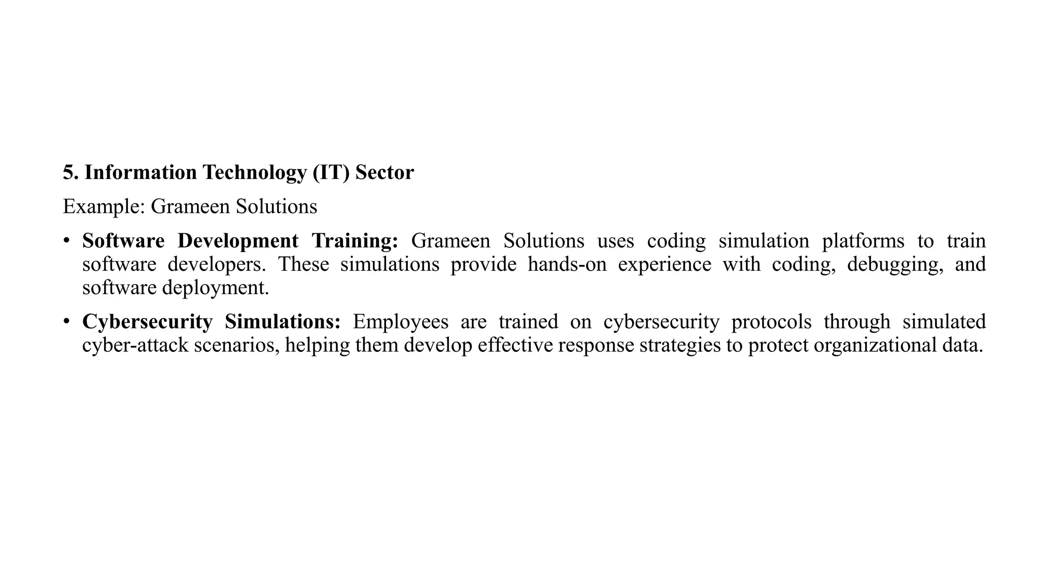 training development about simulation and content development | PPT