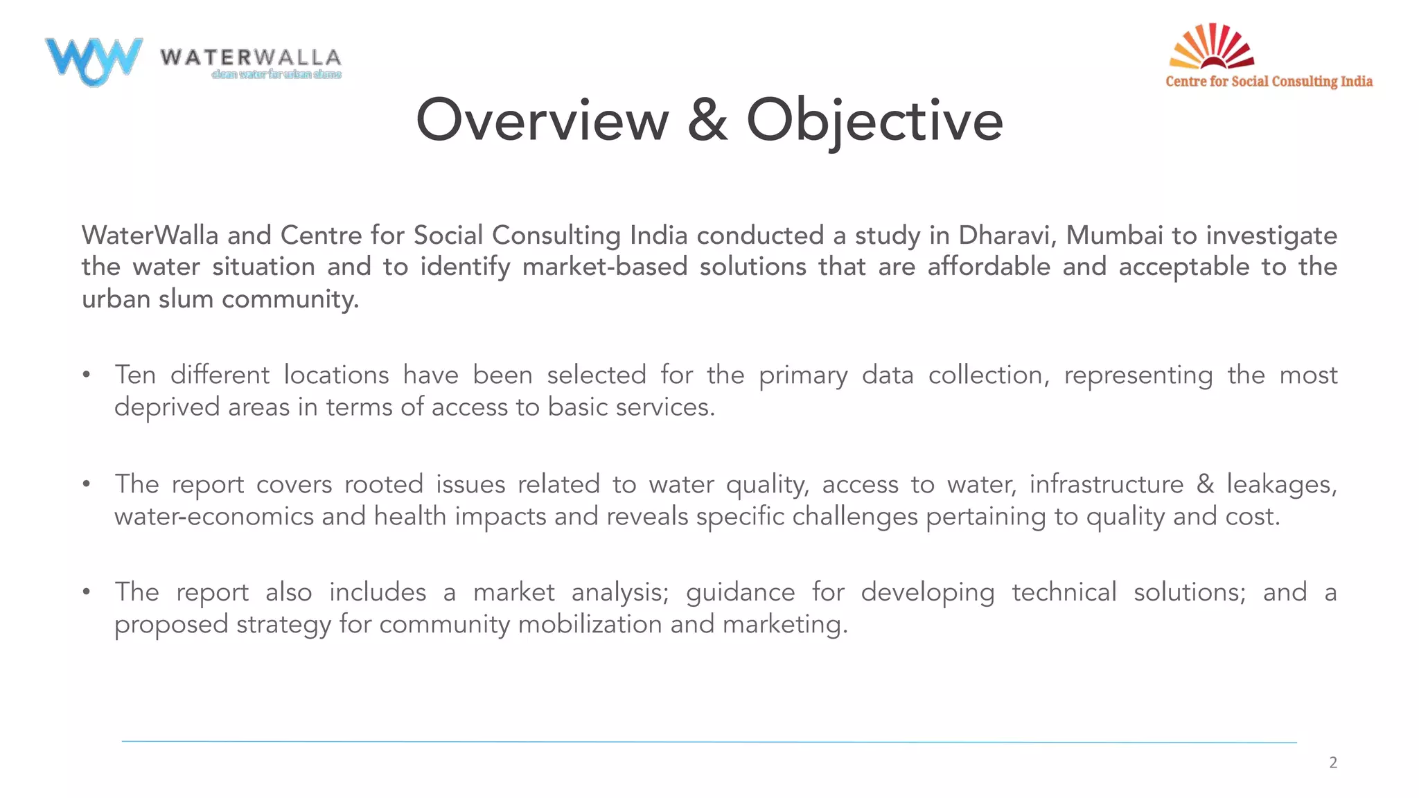 Water Quality & Solutions in Dharavi, Mumbai | PDF